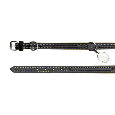 Collier pour chien en cuir noir King of dog taille L | OOGarden.be