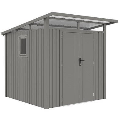 Metalen berging 5,7 m² Aluminium Grijs | OOGarden.be