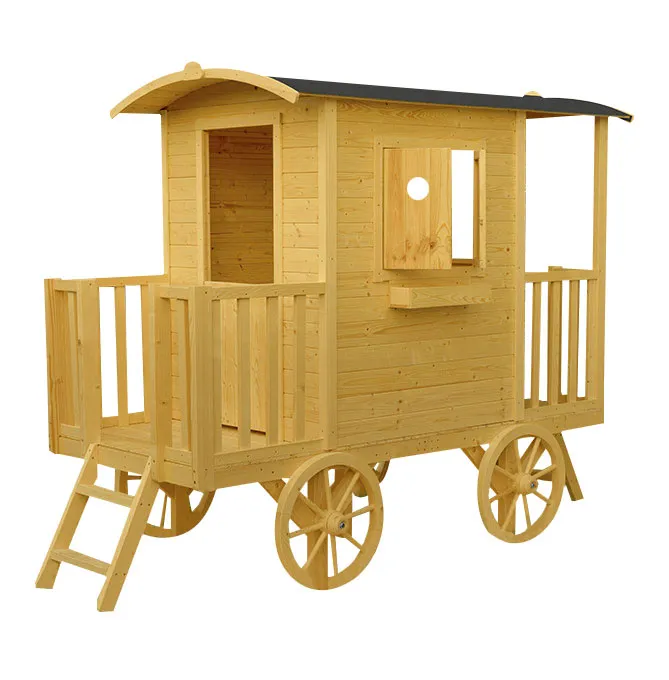 Roulotte en bois Western avec table pique-nique | OOGarden