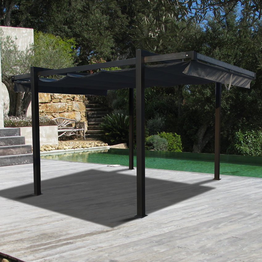 Tonnelle autoportante LUZ 3 X 4 M avec toile rétractable | OOGarden